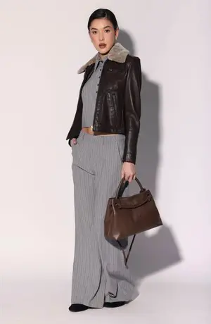 Walter Baker Liza Leather Fur Jacket