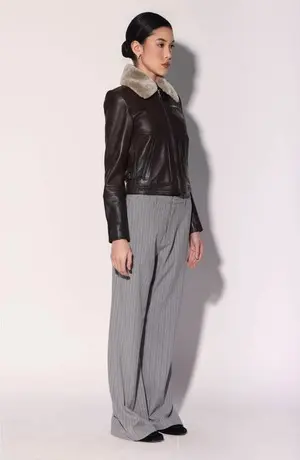 Walter Baker Liza Leather Fur Jacket