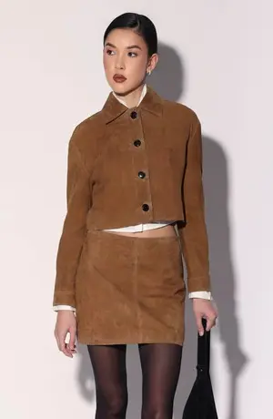 Walter Baker Suzette Suede Leather Jacket - Brown
