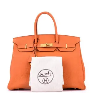 Hermès Birkin Handbag Togo With Gold Hardware 35 - Orange