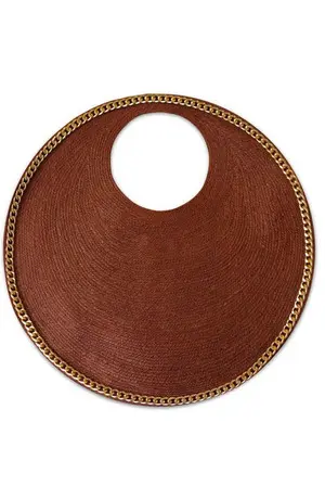 BRUNNA.CO The Solo Espresso Jute Bag With Gold Chain - Brown