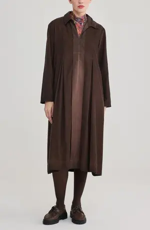 LUUKAA Thea Velvet Shirt Dress