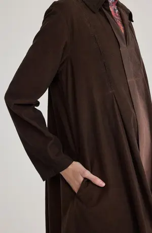 LUUKAA Thea Velvet Shirt Dress