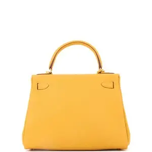 Hermès Kelly Handbag Togo With Gold Hardware 28 - Yellow