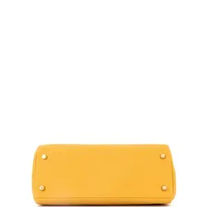 Hermès Kelly Handbag Togo With Gold Hardware 28 - Yellow