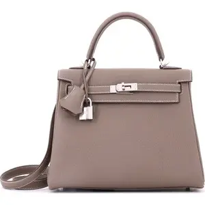 Hermès Kelly Handbag Togo With Palladium Hardware 25 - Grey