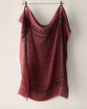 HAVEN WELL WITHIN Oversized Wool Bandana Garnet Multi