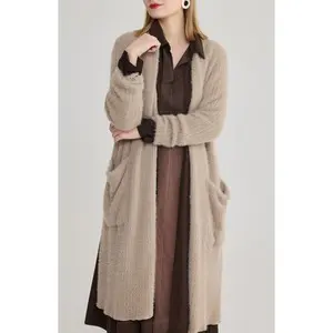 LUUKAA Lou Shaggy Knit Cardigan - Beige
