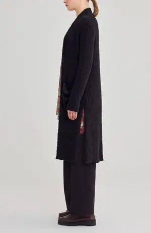 LUUKAA Lou Shaggy Knit Cardigan - Black