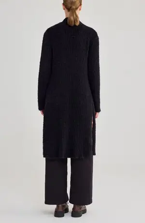 LUUKAA Lou Shaggy Knit Cardigan - Black
