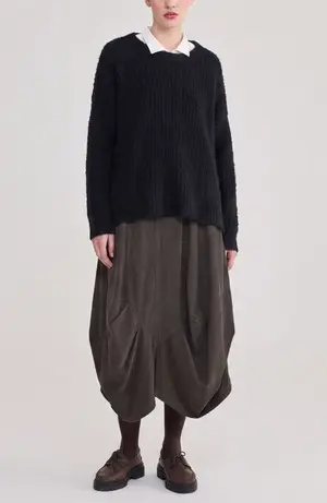 LUUKAA Juliette Shaggy Knit Sweater - Black