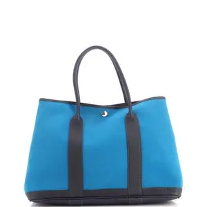 Hermès Garden Party Tote Toile And Leather 36 - Blue