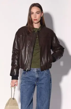 Walter Baker Jonas Leather Jacket - Washed Brown