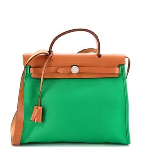 Hermès Herbag Zip Leather And Toile 31