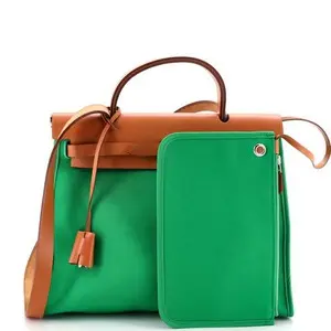 Hermès Herbag Zip Leather And Toile 31