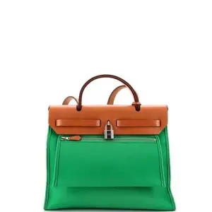 Hermès Herbag Zip Leather And Toile 31