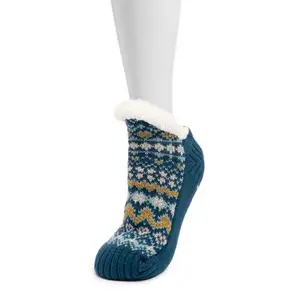 MUK LUKS 1 Pair Pack Shortie Cabin Socks - Teal