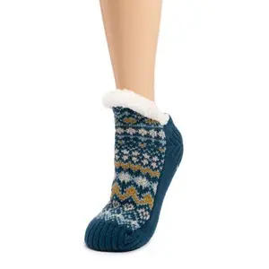 MUK LUKS 1 Pair Pack Shortie Cabin Socks - Teal