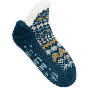 MUK LUKS 1 Pair Pack Shortie Cabin Socks - Teal