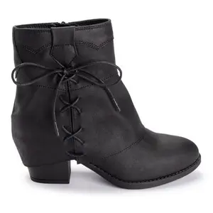 MUK LUKS Yuki Short Ankle Boots - Black