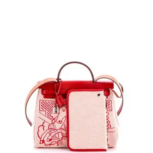 Hermès Herbag Zip Pegase Pop Toile And Leather 31 - Red