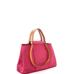 Hermès Cabag Elan Toile And Leather 39 - Pink
