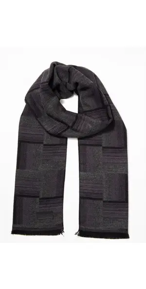 MIO MARINO Cashmere-feel Cotton Patterned Scarf - Ash Lavender