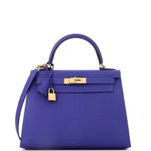 Hermès Kelly Handbag Epsom With Gold Hardware 28 - Blue