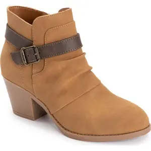 MUK LUKS Yvette Short Ankle Boots - Dark Tan