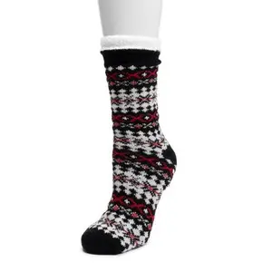 MUK LUKS 1 Pair Pack Tall Cozy Lounge Socks - Ebony