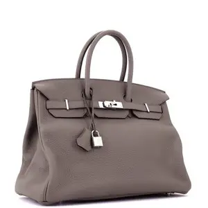 Hermès Birkin Handbag Clemence With Palladium Hardware 35 - Grey
