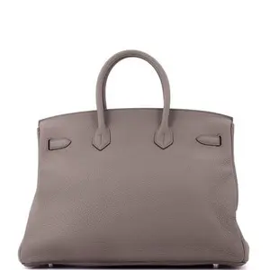 Hermès Birkin Handbag Clemence With Palladium Hardware 35 - Grey