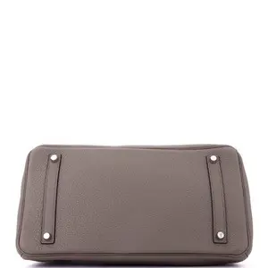 Hermès Birkin Handbag Clemence With Palladium Hardware 35 - Grey