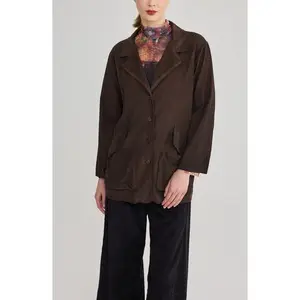 LUUKAA Pauline Buttoned Velvet Jacket - Brown