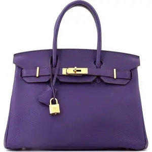 Hermès Birkin Handbag Purple Togo With Gold Hardware 30 - Red