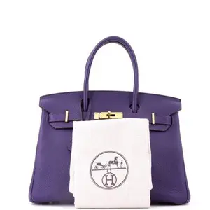 Hermès Birkin Handbag Purple Togo With Gold Hardware 30 - Red