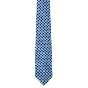 Trafalgar Jazzy S Checked Business Silk Necktie - Blue