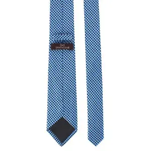 Trafalgar Jazzy S Checked Business Silk Necktie - Blue