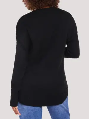 Motherhood Maternity Crew Neck Long Sleeve Sweater - Black