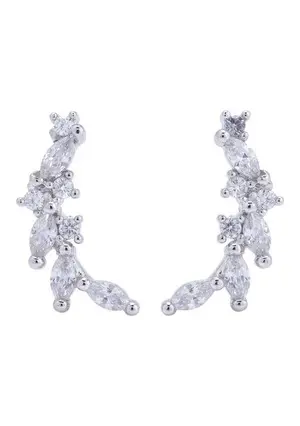 AREA STARS Mitra White Gold Earrings - Silver