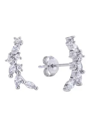 AREA STARS Mitra White Gold Earrings