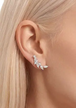 AREA STARS Mitra White Gold Earrings