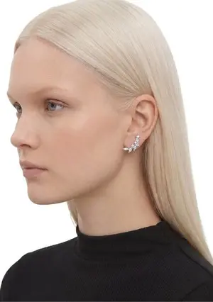 AREA STARS Mitra White Gold Earrings