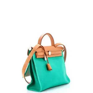 Hermès Herbag Zip Berline Vache Canvas And Leather 31