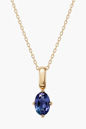 LITTLE SKY STONE Oval Birthstone Necklace - Alexandrite