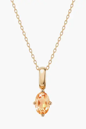 LITTLE SKY STONE Oval Birthstone Necklace - Citrine