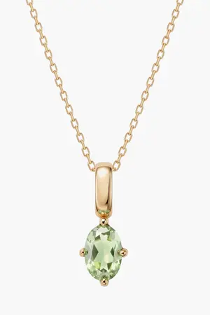 LITTLE SKY STONE Oval Birthstone Necklace - Peridot