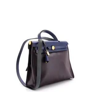 Hermès Herbag Zip Berline Vache Canvas And Leather 31