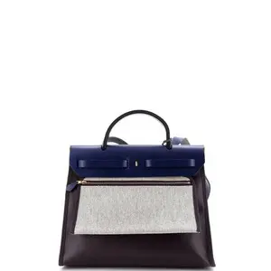 Hermès Herbag Zip Berline Vache Canvas And Leather 31