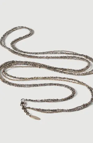 Brunello Cucinelli Hematite And Sterling Wrap Bracelet